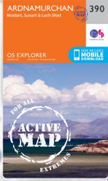 Explorer 390 Ardnamurchan Moidart Sunart and Loch Shiel ACTIVE Walking Map