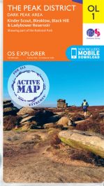 Explorer OL 01 The Peak District - Dark Peak area ACTIVE Walking Map