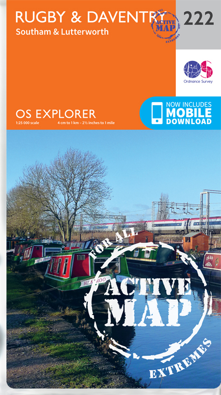 Explorer 222 Rugby and Daventry ACTIVE Walking Map