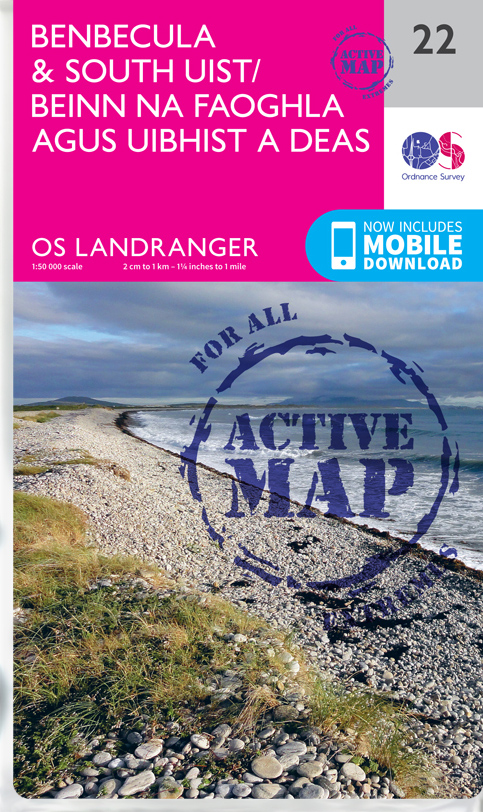 Landranger 022 Benbecula and South Uist ACTIVE Map