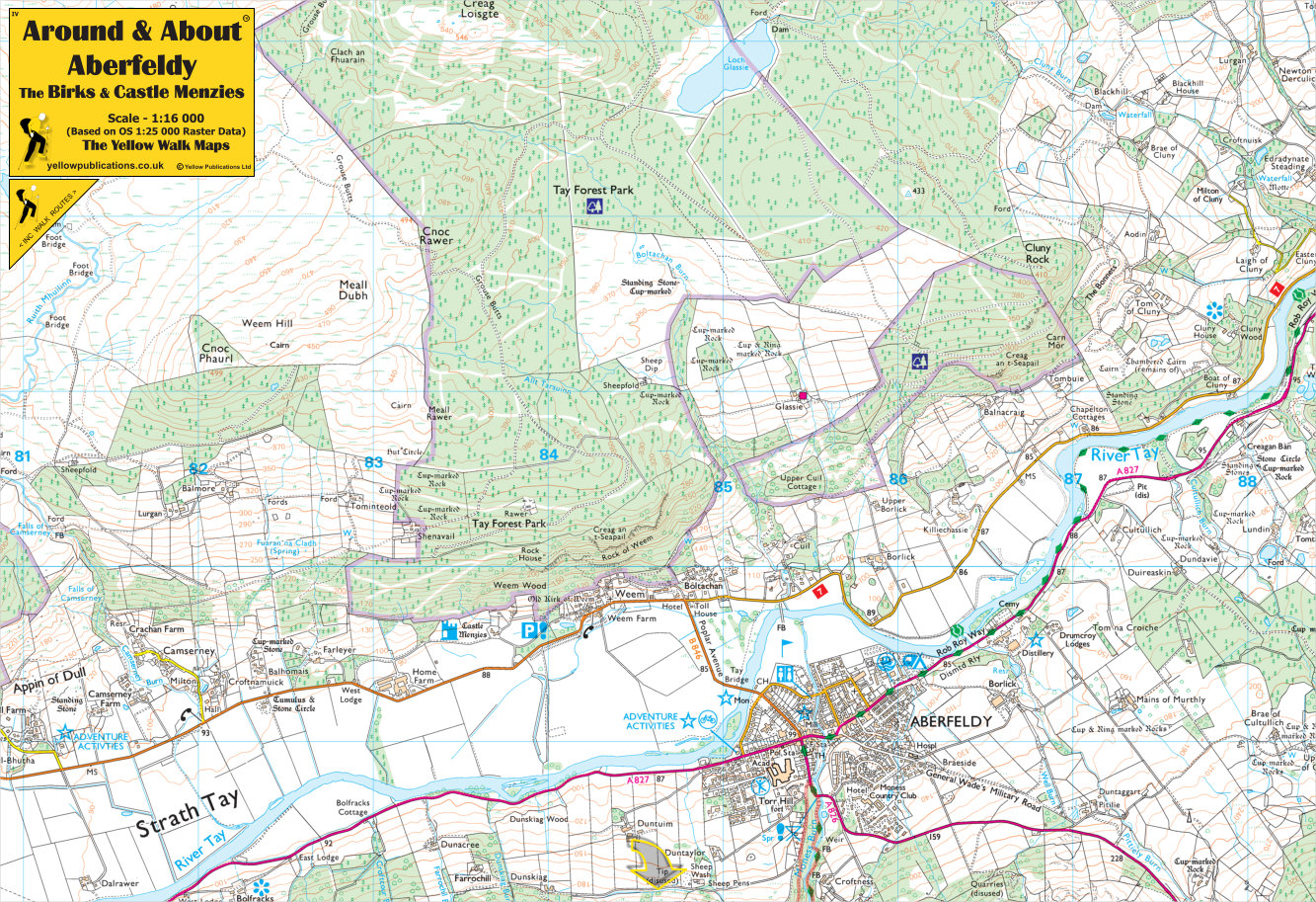 Aberfeldy, The Birks & Castle Menzies Walking Map
