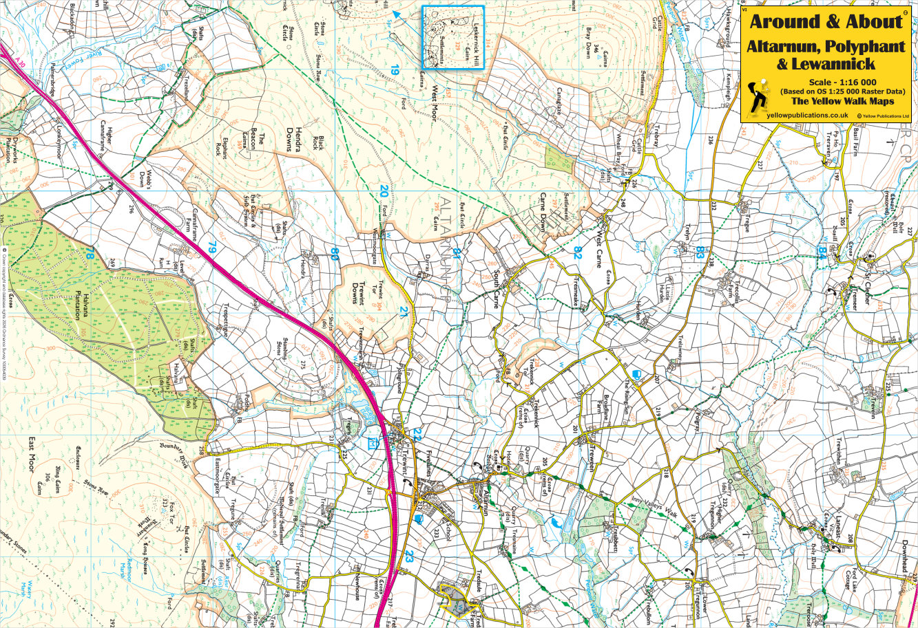 Altarnun, Polyphant & Lewannick Walking Map