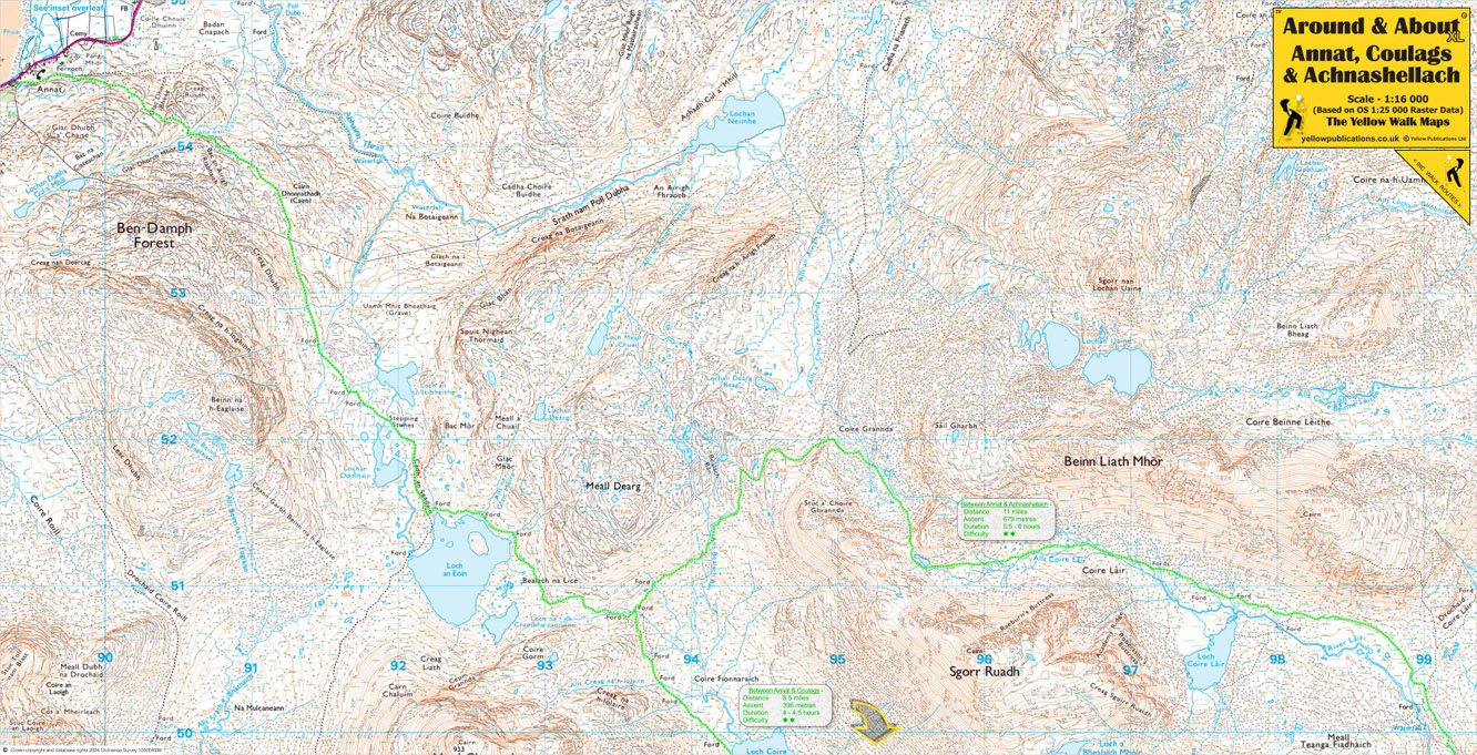 Annat, Coulags & Achnashellach 'XL' Walking Map