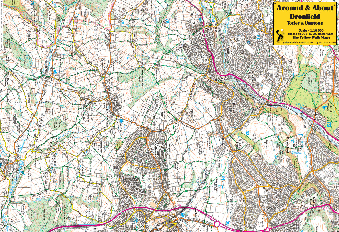 Dronfield, Totley & Unstone Walking Map