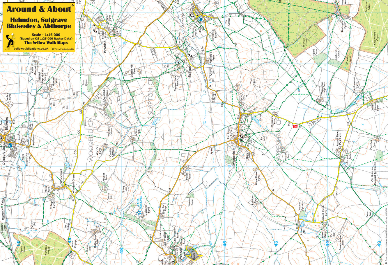 Helmdon, Sulgrave, Blakesley & Abthorpe Walking Map