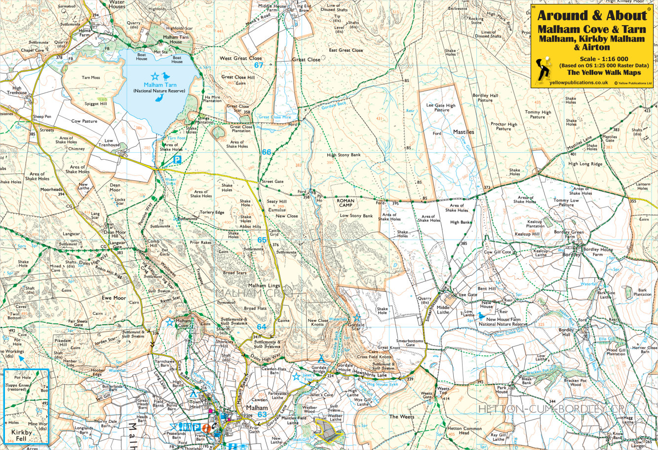 Malham Cove & Tarn, Malham, Kirkby Malham & Airton Walking Map