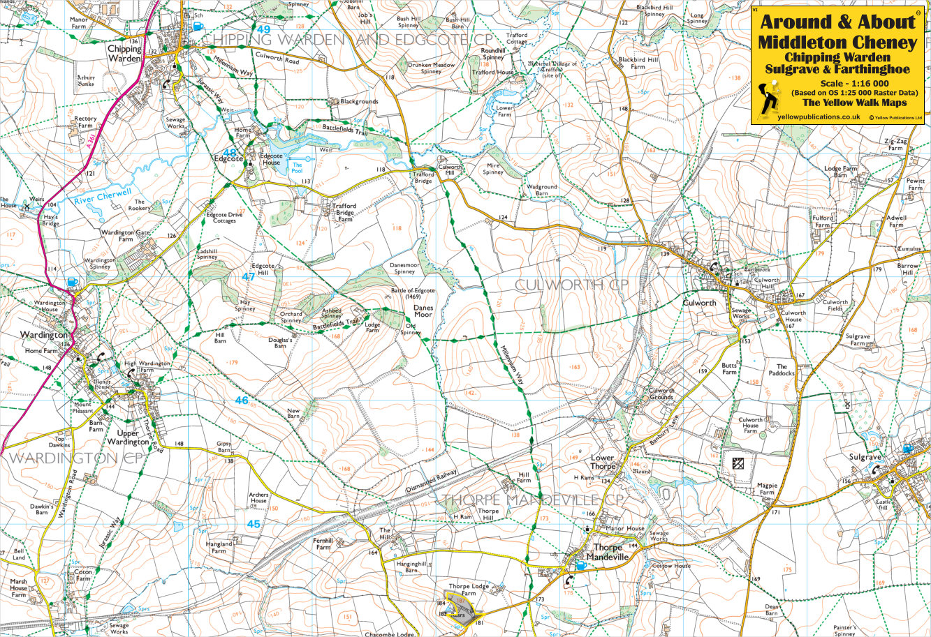 Middleton Cheney, Chipping Warden, Sulgrave & Farthinghoe Walking Map