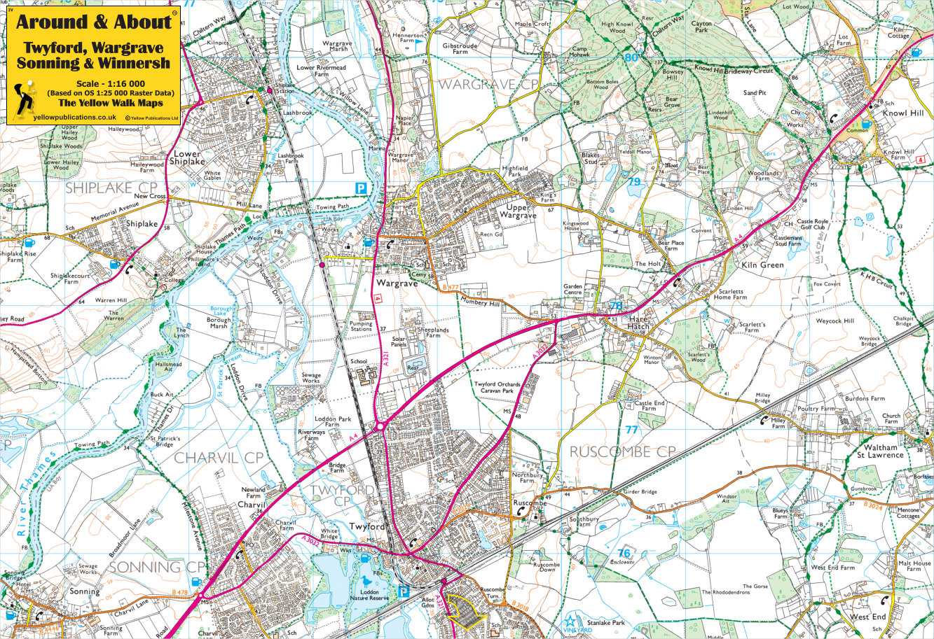 Twyford, Wargrave, Sonning & Winnersh Walking Map