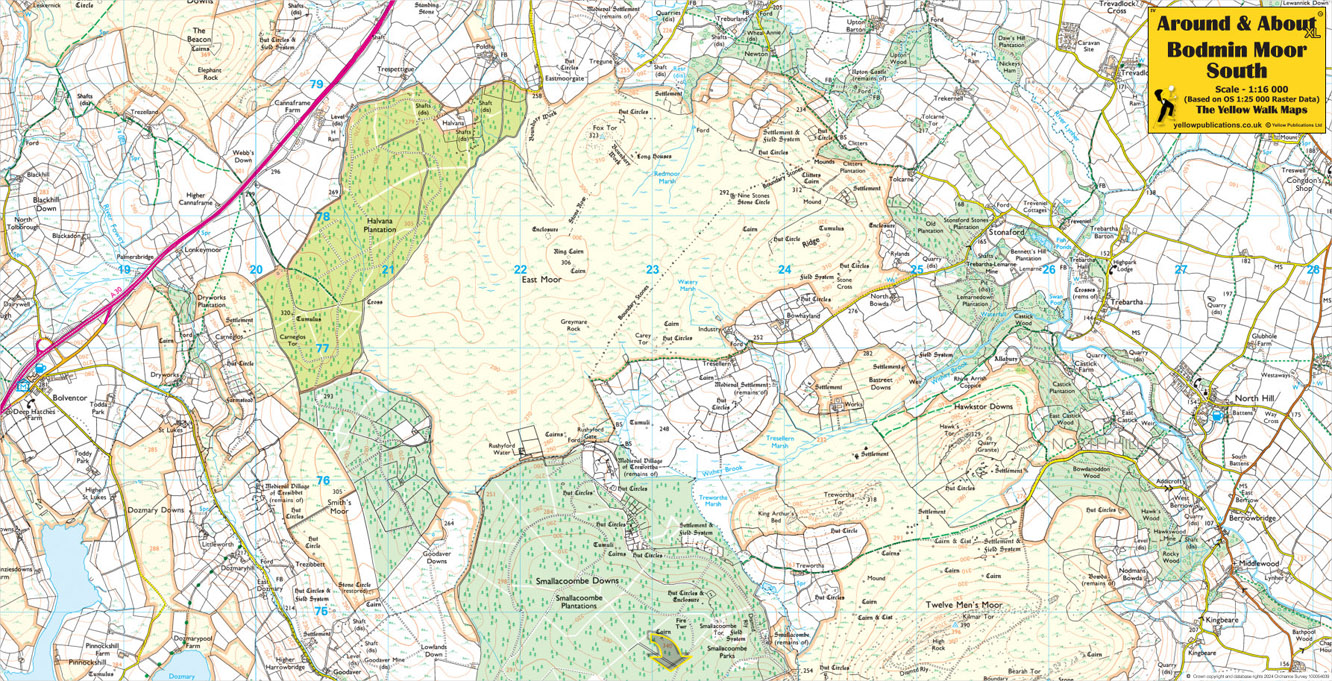 Bodmin Moor South 'XL' Walking Map