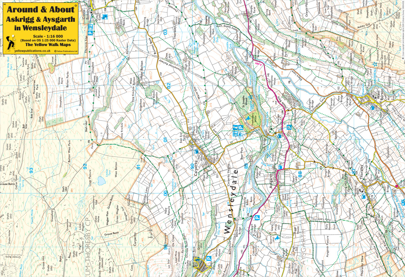 Askrigg & Aysgarth in Wensleydale Walking Map