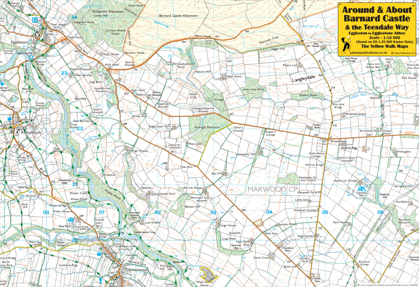 Barnard Castle & the Teesdale Way Walking Map