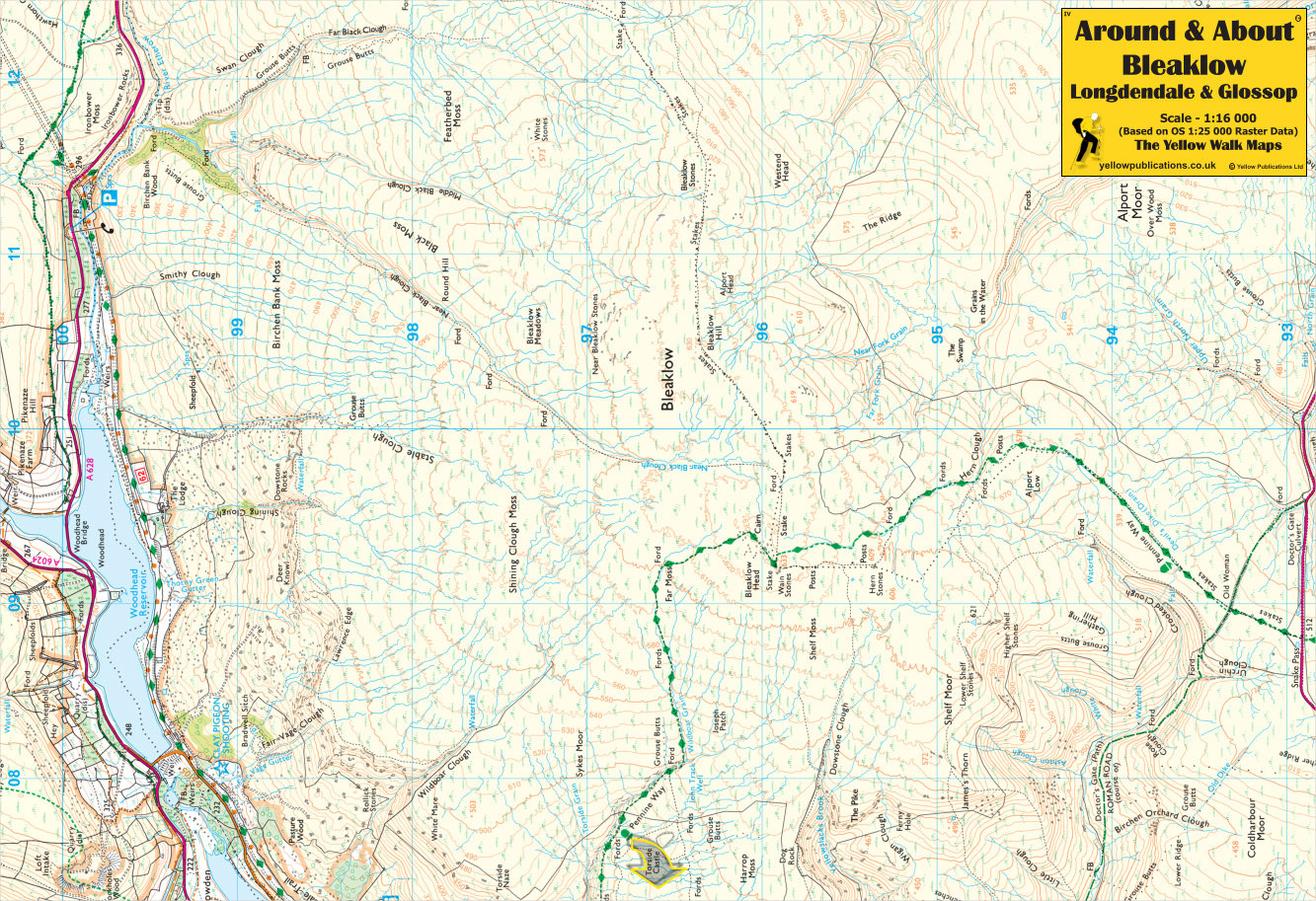 Bleaklow, Longdendale & Glossop Walking Map