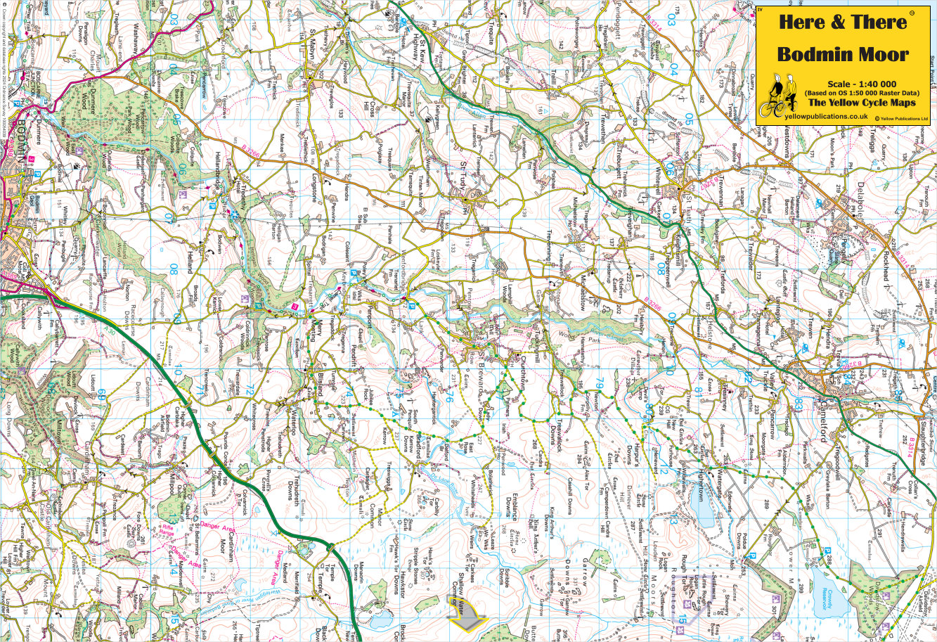 Bodmin Moor Cycling Map