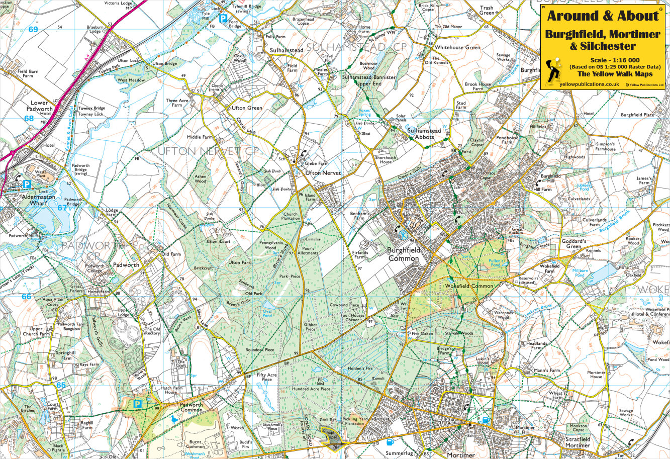 Burghfield, Mortimer & Silchester Walking Map