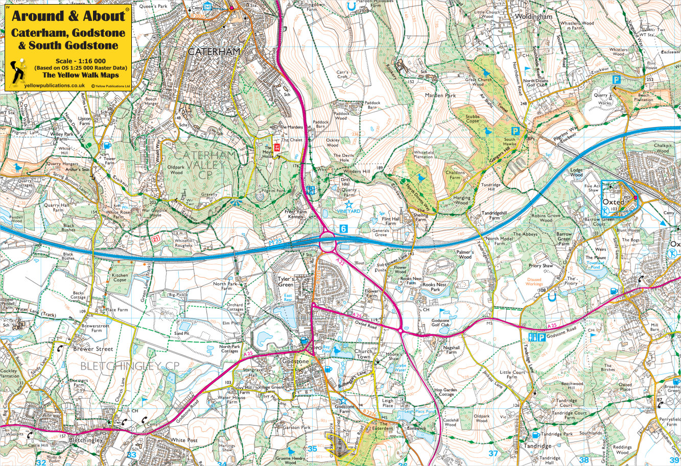 Caterham, Godstone & South Godstone Walking Map
