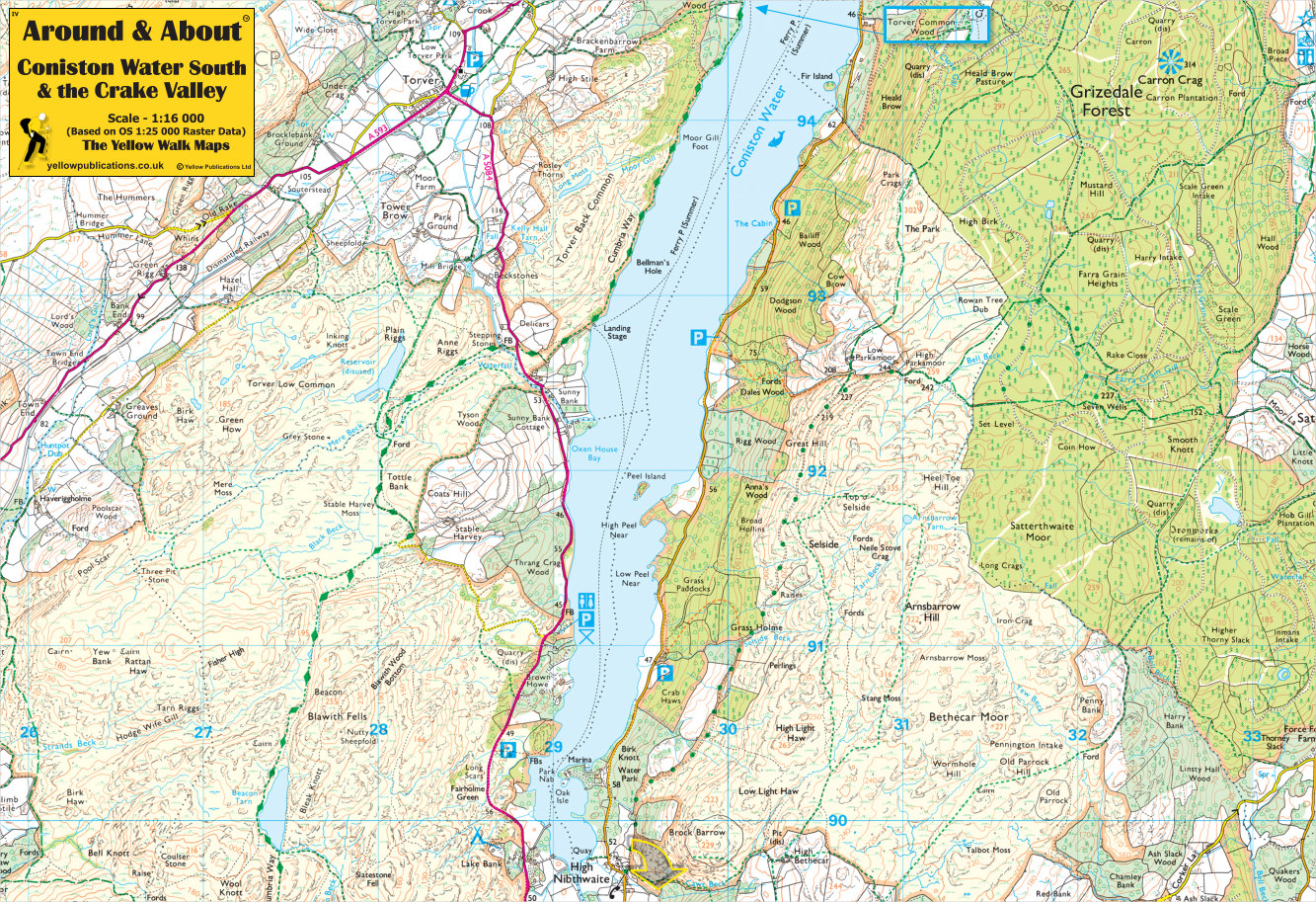 Coniston Water South and the Crake Valley Walking Map