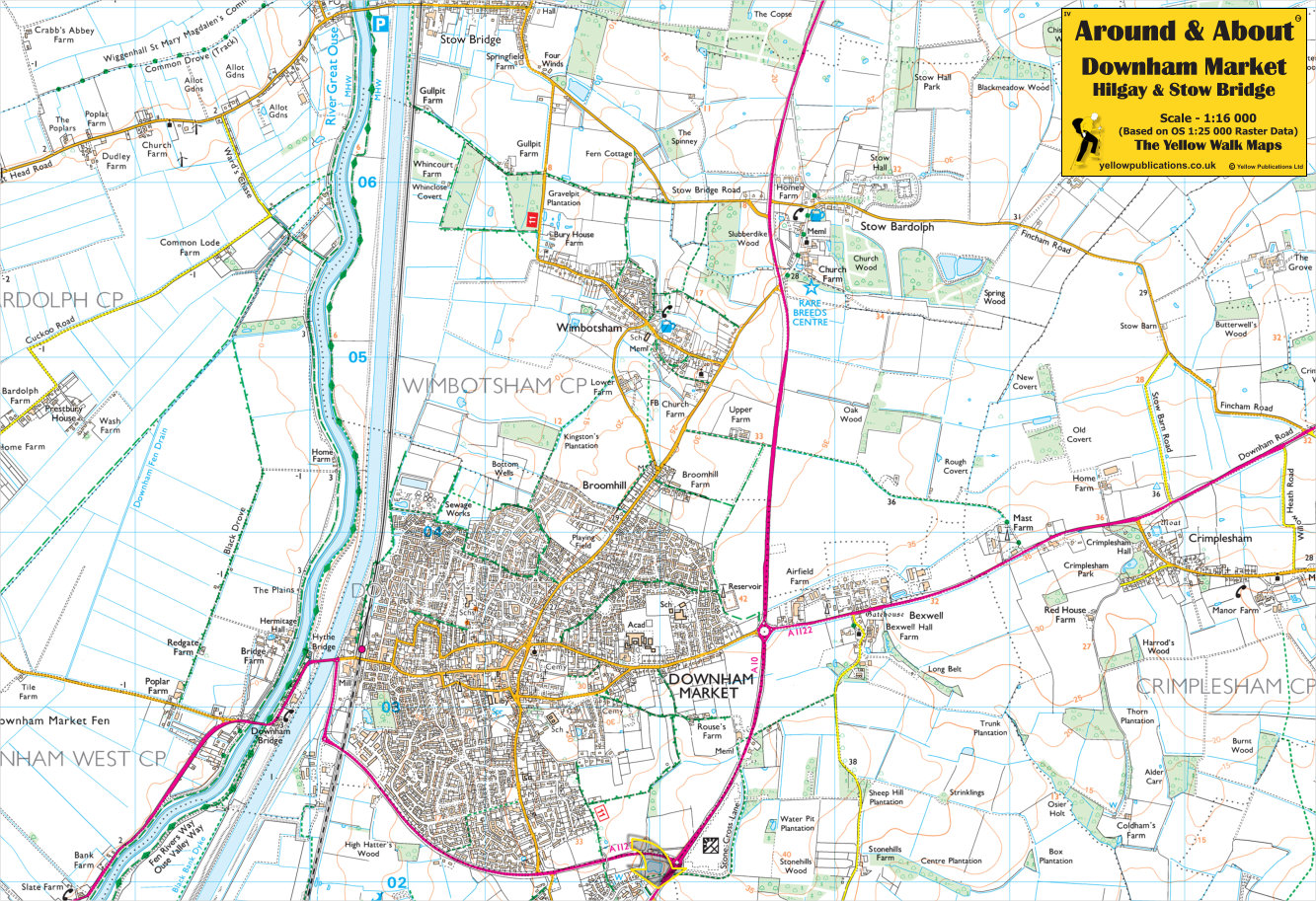 Downham Market, Hilgay & Stow Bridge Walking Map