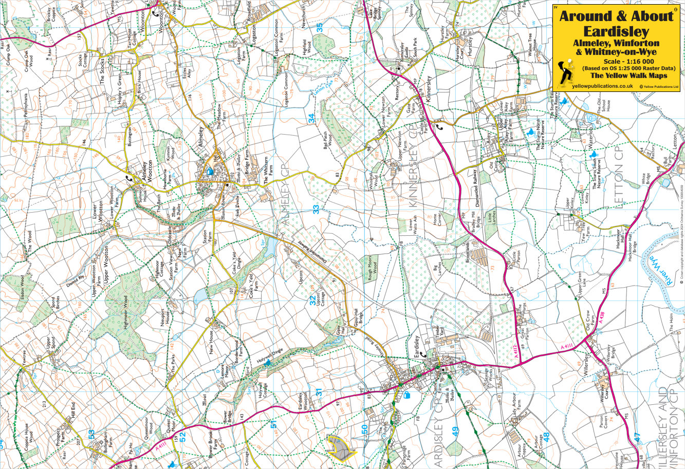 Eardisley, Almeley, Winforton & Whitney-on-Wye Walking Map