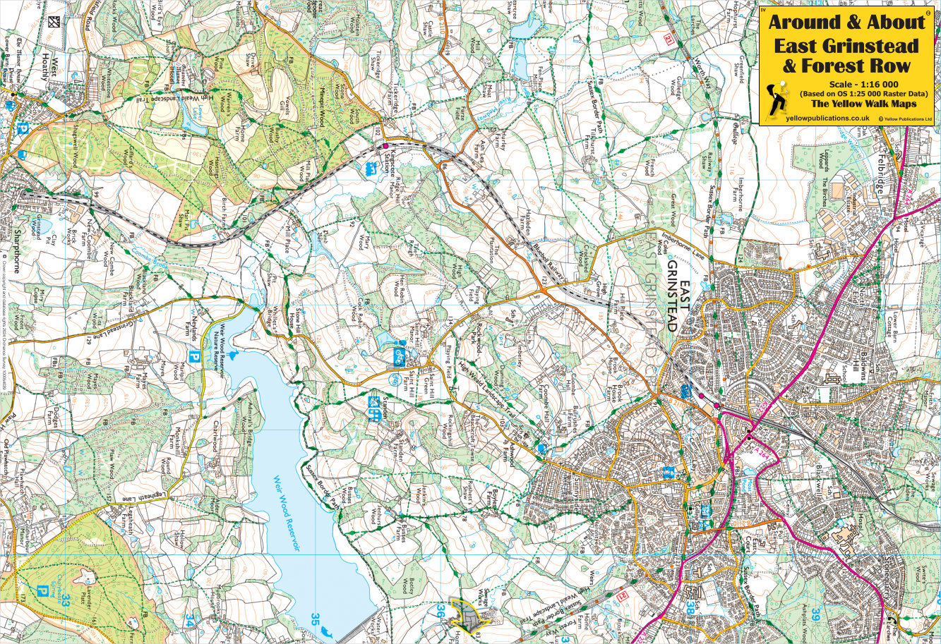 East Grinstead & Forest Row Walking Map
