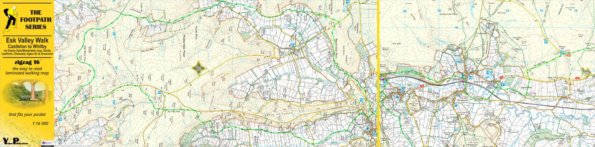 Esk Valley Walk: Castleton to Whitby Walking Map