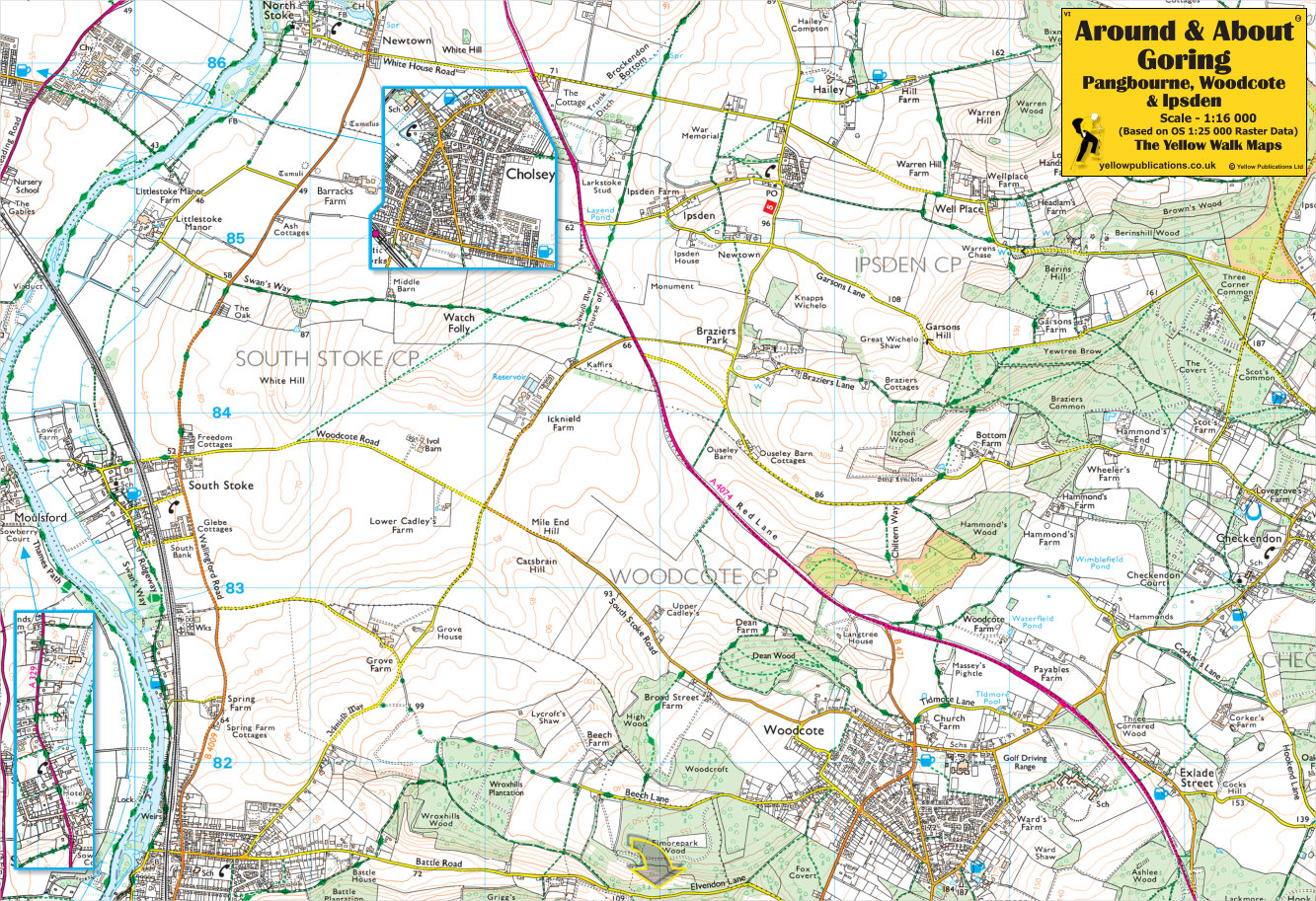 Goring, Pangbourne, Woodcote & Ipsden Walking Map