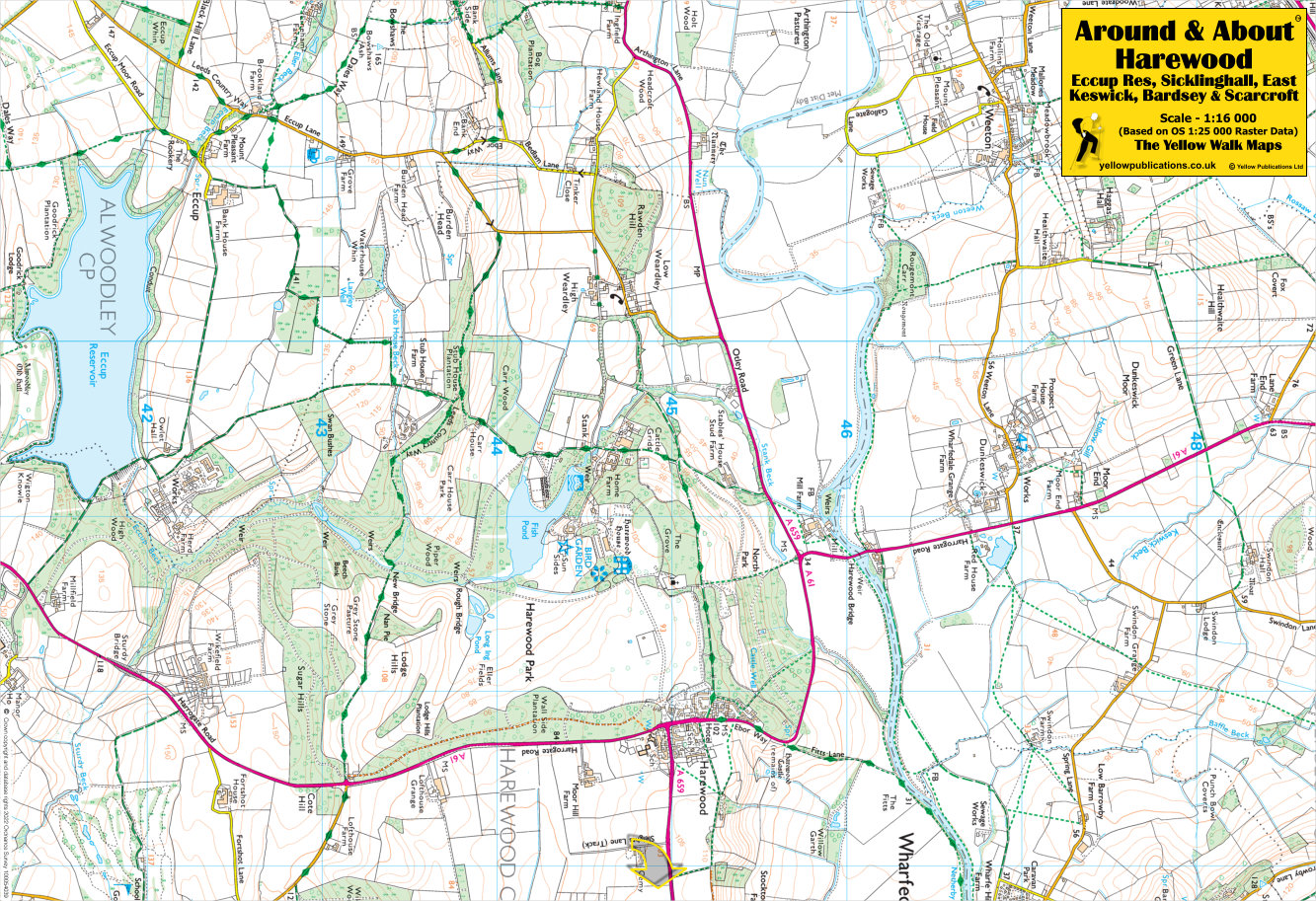 Harewood, Eccup Reservoir, Sicklinghall, East Keswick, Bardsey ...
