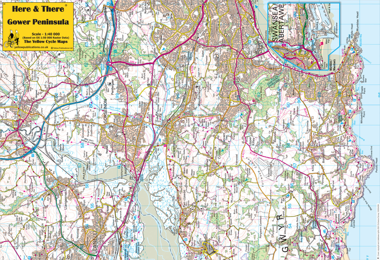 Gower Peninsula Cycling Map