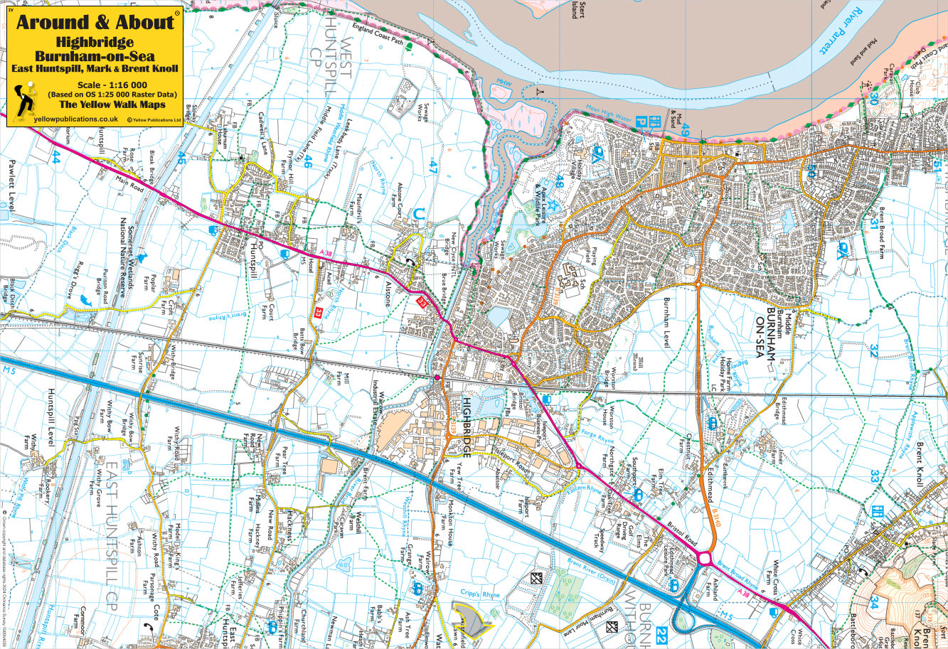 Highbridge, Burnham-on-Sea Walking Map