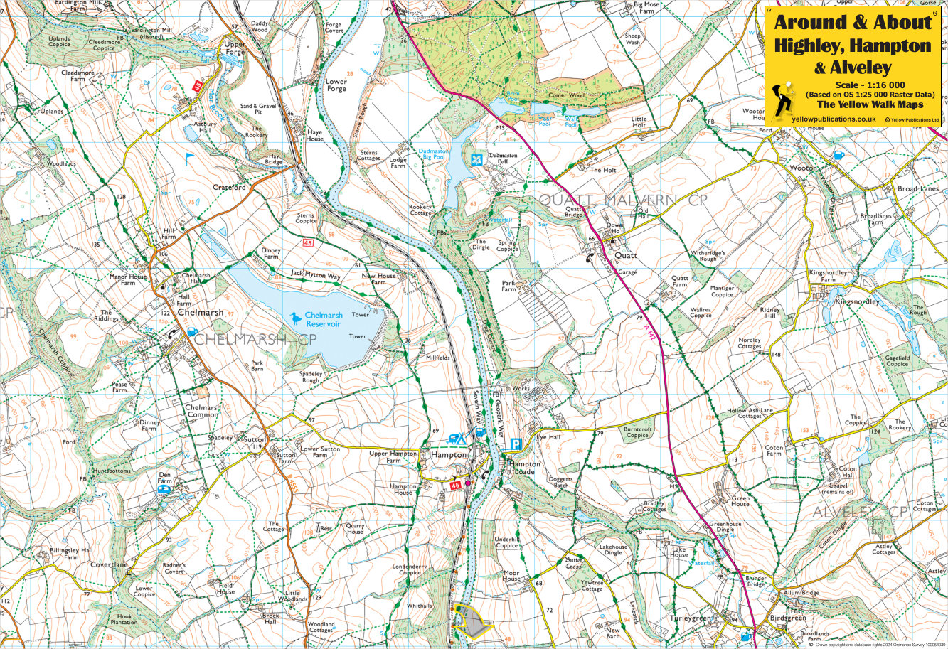 Highley, Hampton & Alveley Walking Map