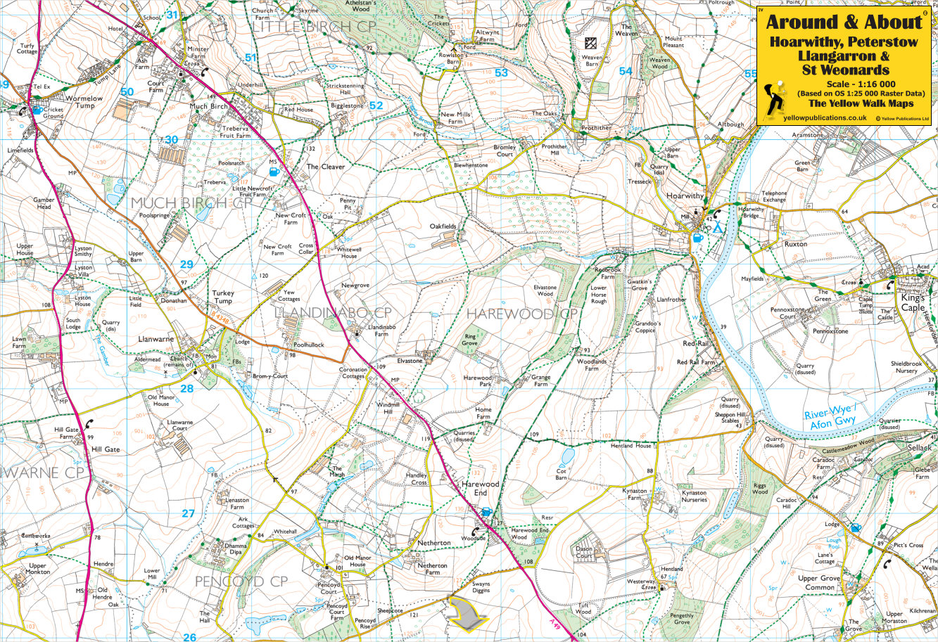 Hoarwithy, Peterstow, Llangarron & St Weonards Walking Map