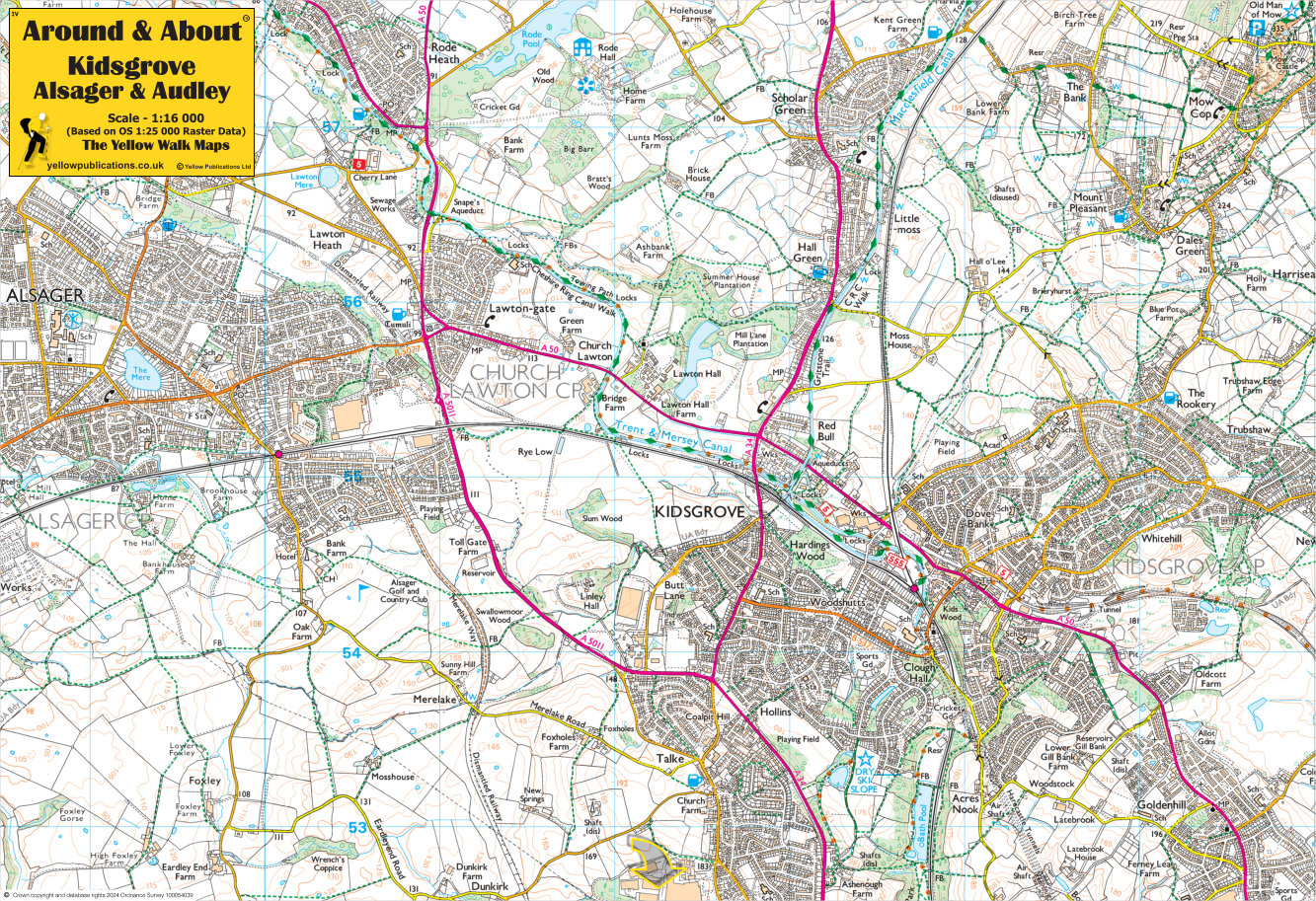 Kidsgrove, Alsager & Audley Walking Map