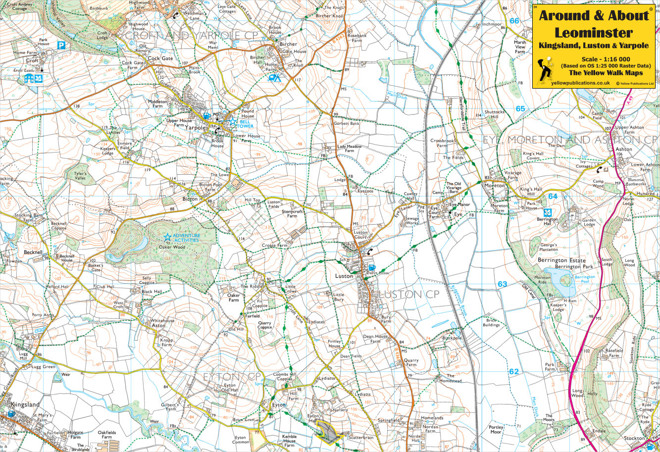 Leominster, Kingsland, Luston & Yarpole Walking Map