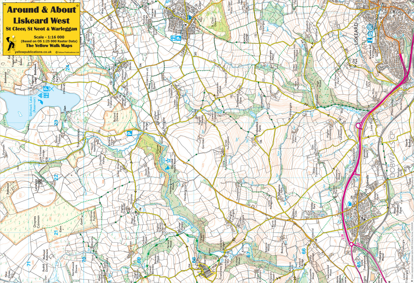 Liskeard West, St Cleer, St Neot & Warleggan Walking Map