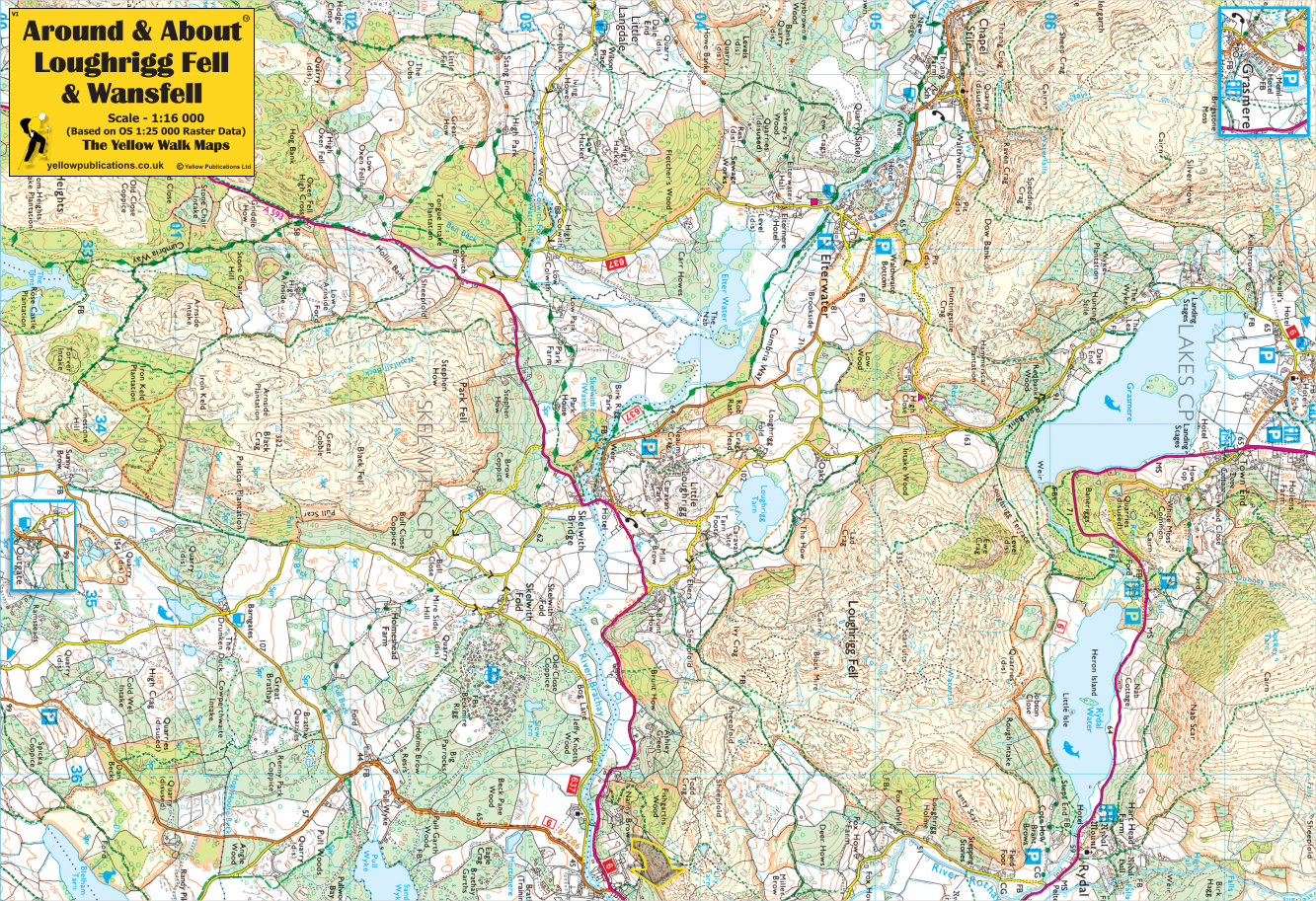 Loughrigg Fell and Wansfell Walking Map