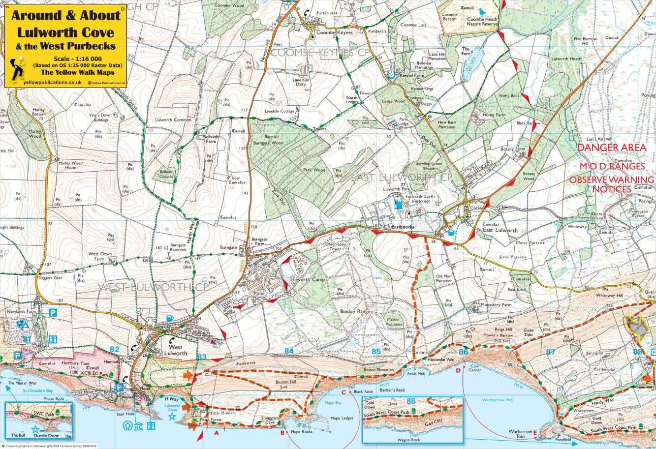 Lulworth Cove & the West Purbecks Walking Map
