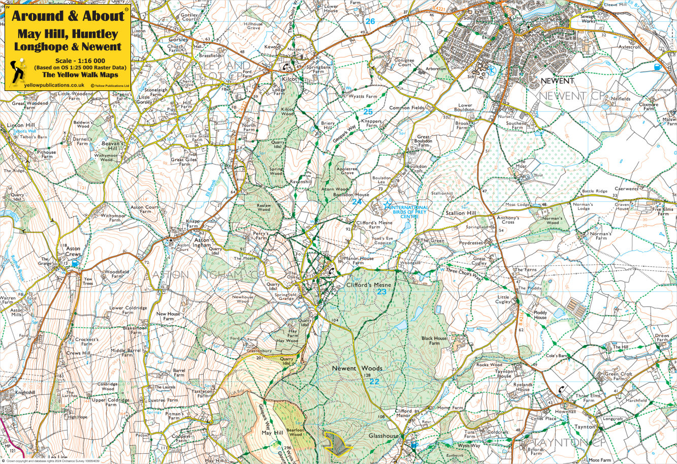 May Hill, Huntley, Longhope & Newent Walking Map