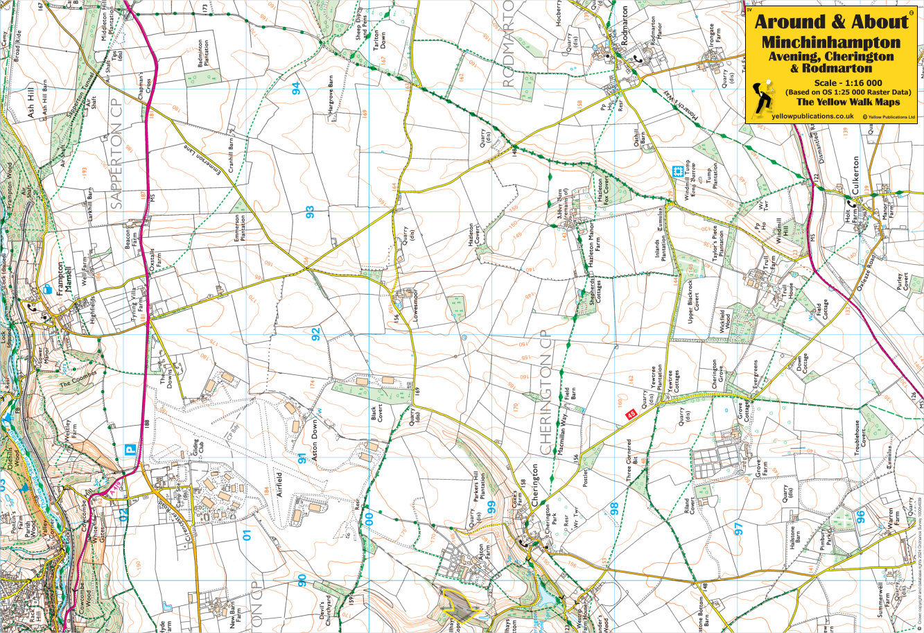 Minchinhampton, Avening, Cherington & Rodmarton Walking Map