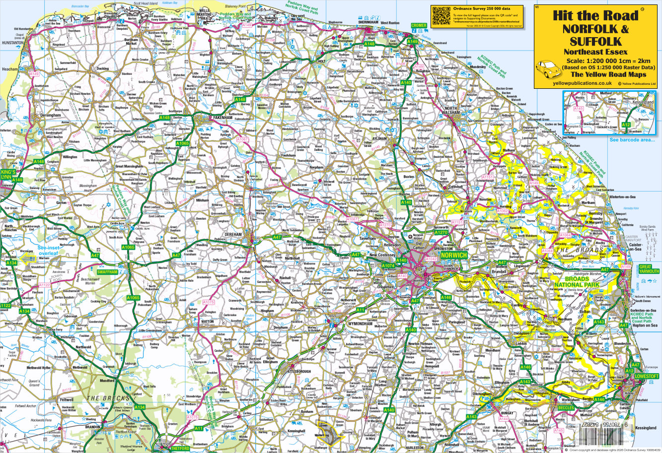 Norfolk & Suffolk Road Map