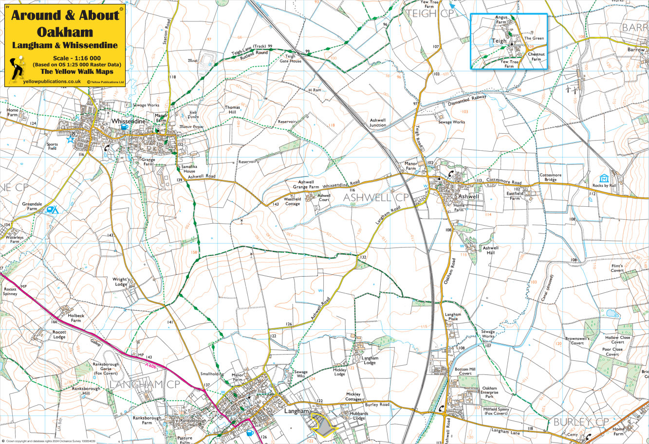 Oakham, Langham & Whissendine Walking Map