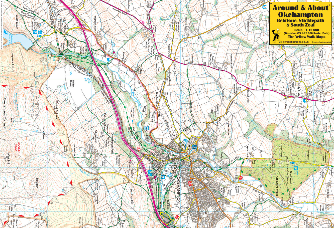 Okehampton, Belstone, Sticklepath & South Zeal Walking Map