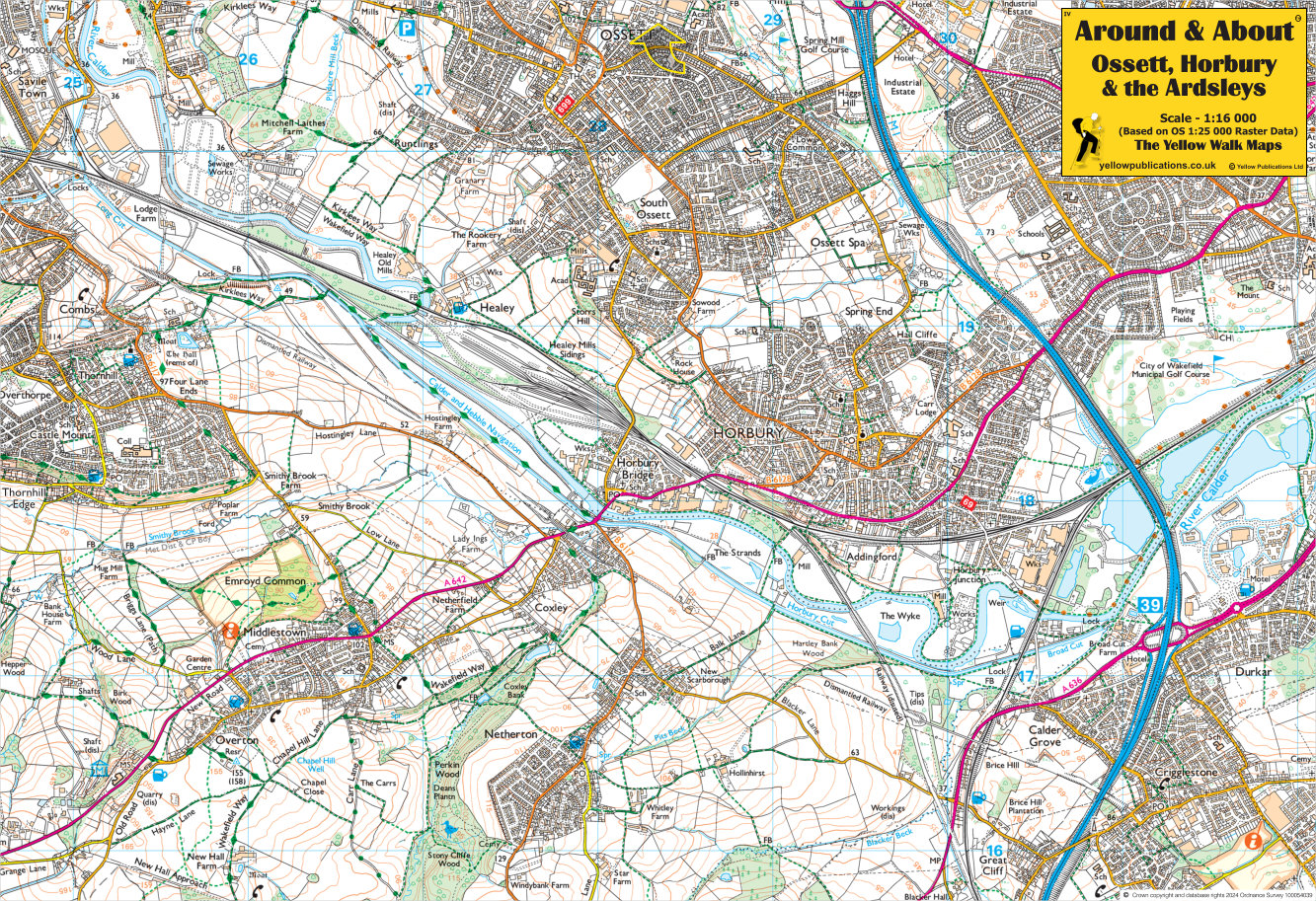 Ossett, Horbury & the Ardsleys Walking Map