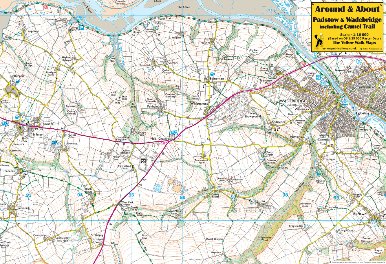 Padstow & Wadebridge including Camel Trail Walking Map