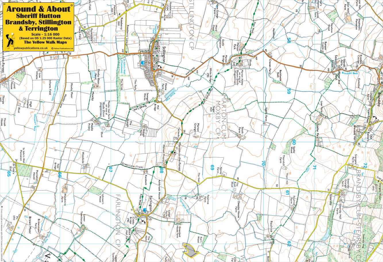 Sheriff Hutton, Brandsby, Stillington & Terrington Walking Map