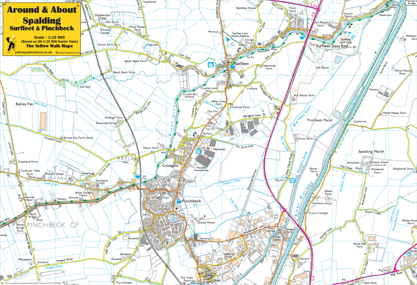 Spalding, Surfleet & Pinchbeck Walking Map