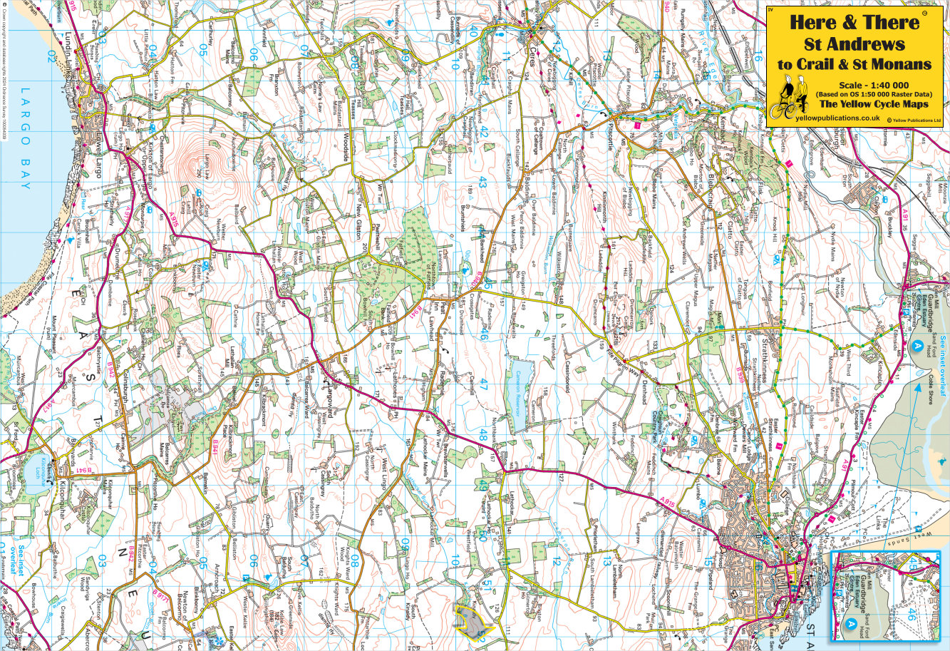 St Andrews to Crail & St Monans Cycling Map