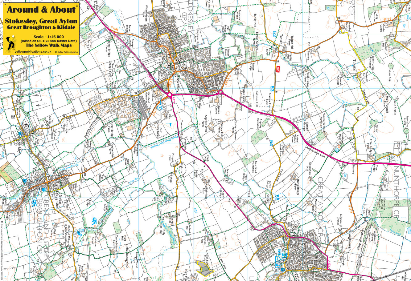 Stokesley, Great Ayton, Great Broughton & Kildale Walking Map