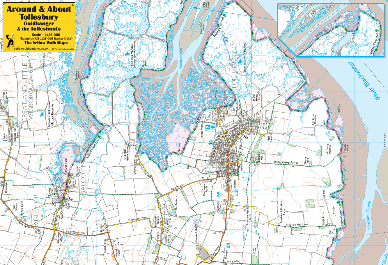 Tollesbury, Goldhanger & the Tolleshunts Walking Map