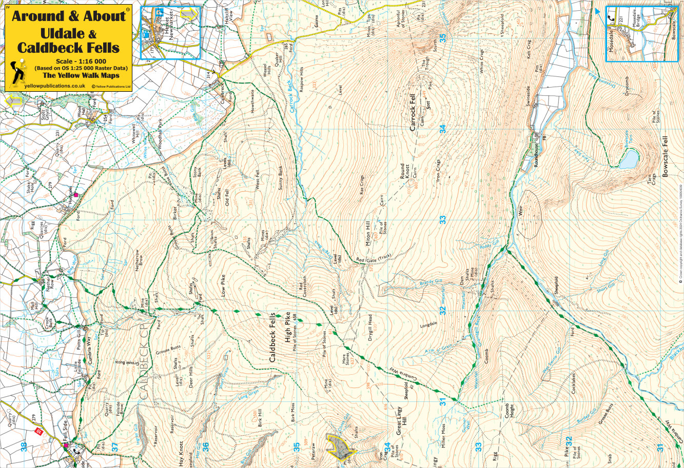 Uldale & Caldbeck Fells Walking Map