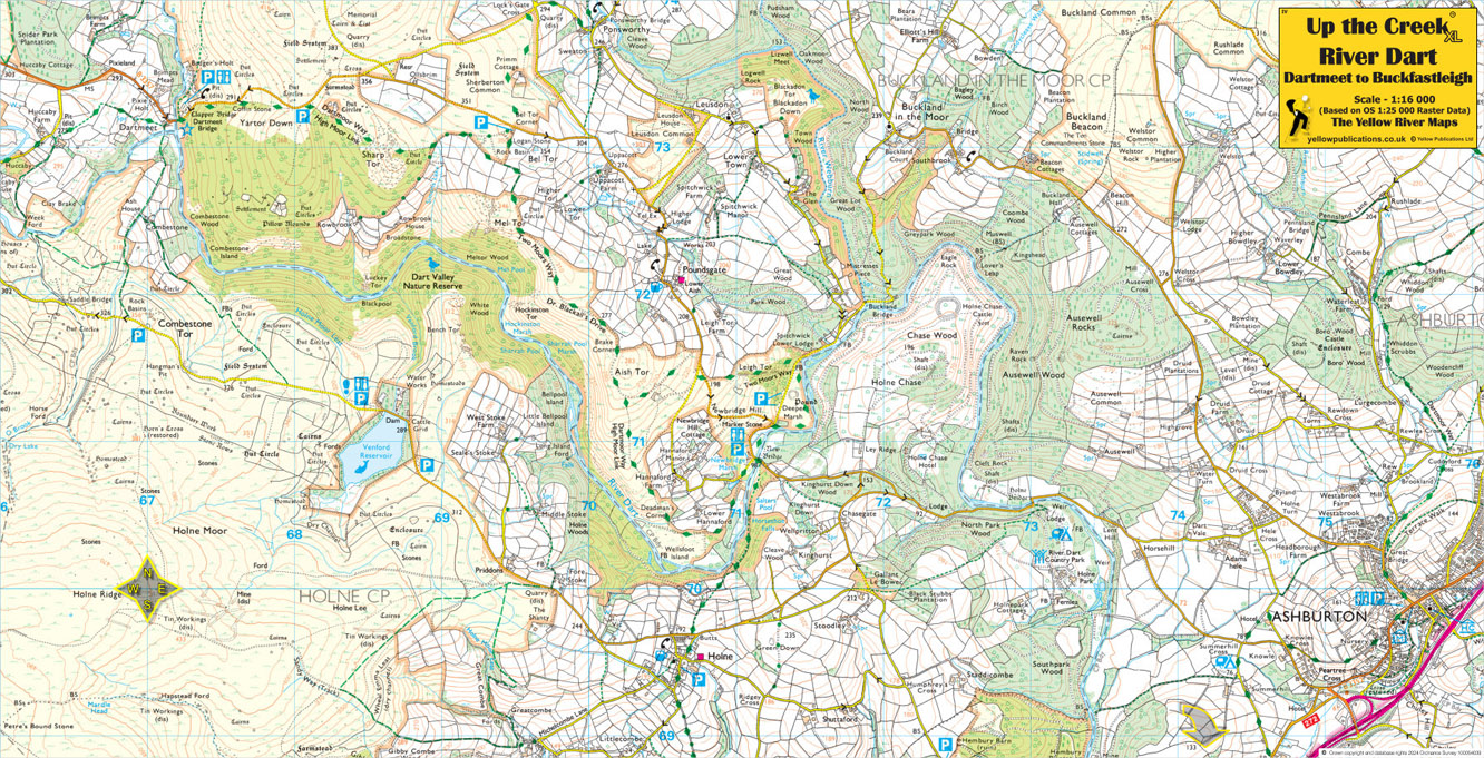 River Dart: Dartmeet to Buckfastleigh - XL Map