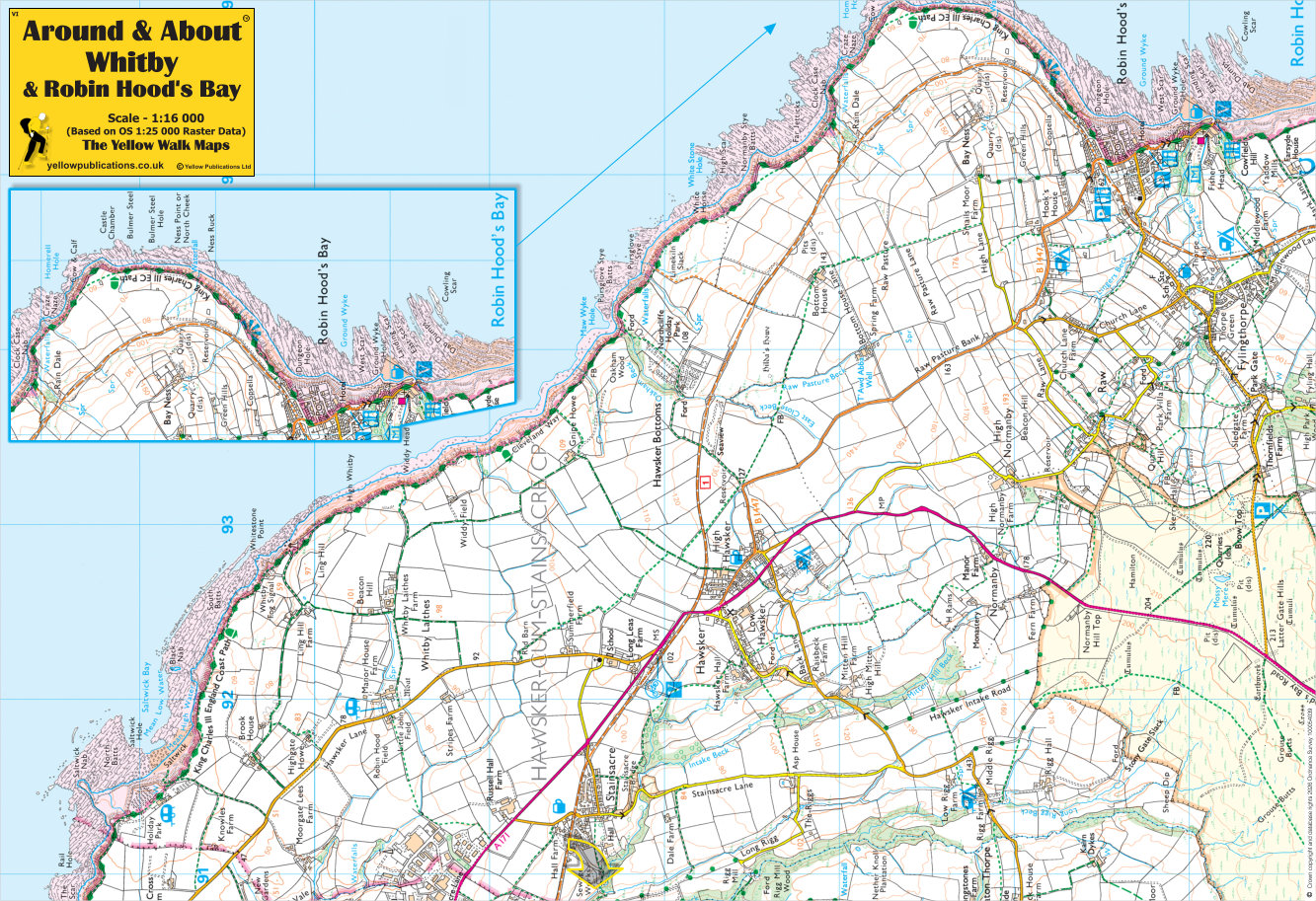 Whitby & Robin Hood's Bay Walking Map